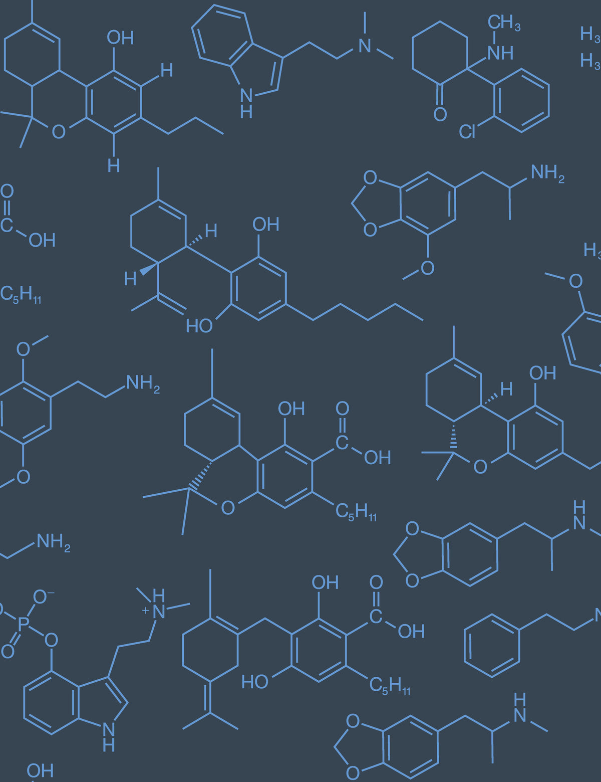 Magic Molecules Designer Wallpaper by Aimée Wilder. Made in the USA.